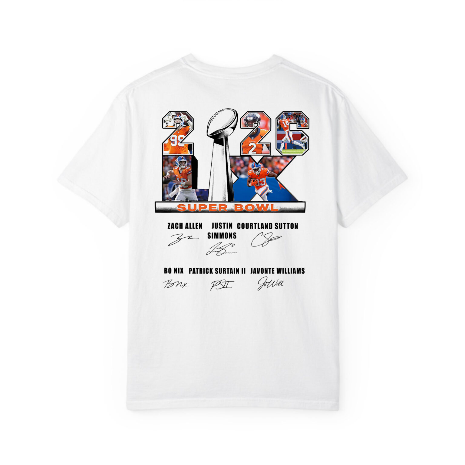 [Front+Back] Denver Broncos Signature Championship Super Bowl LX 2026 T ...